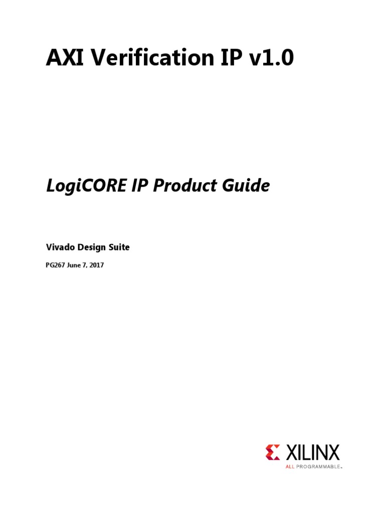 Axi Verification Ip V1.0: Logicore Ip Product Guide | PDF | Software ...