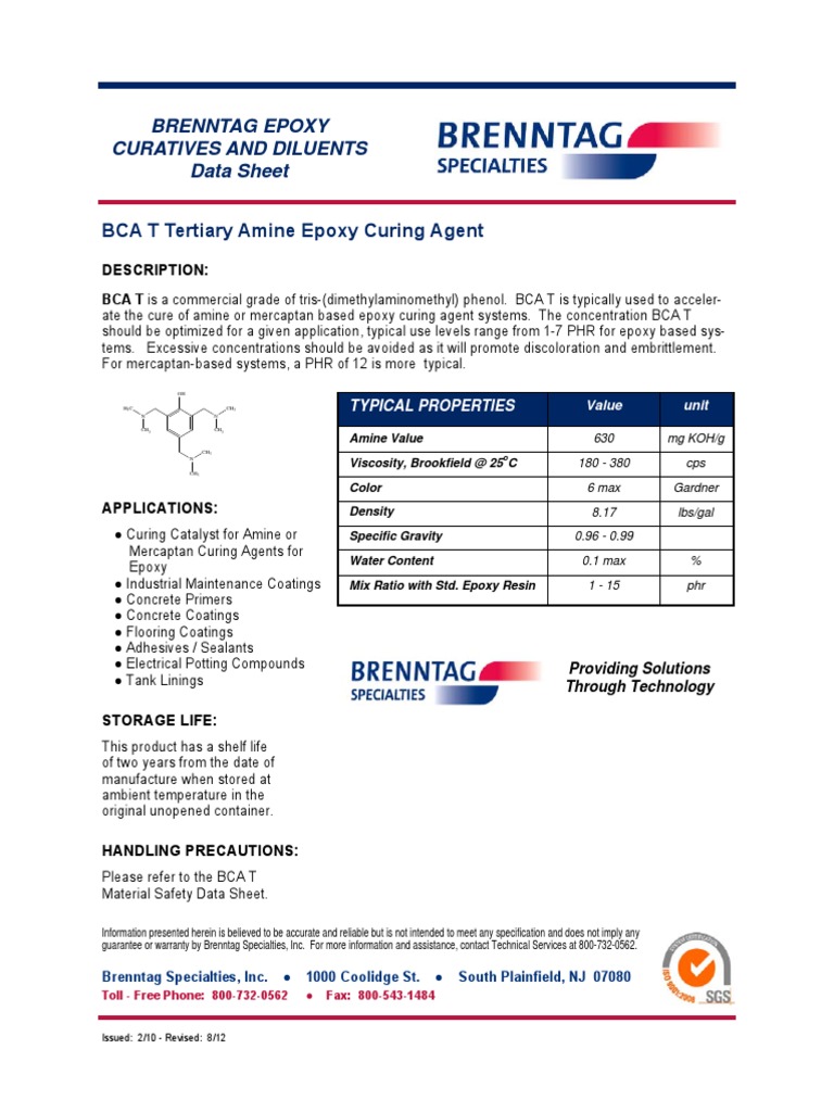 BCA T Epoxy Curing Agent Overview | PDF | Epoxy | Materials