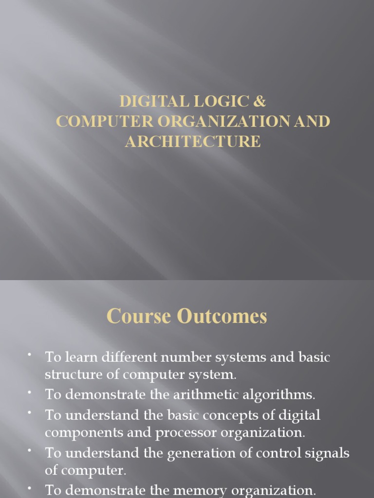 Digital Logic & Computer Organization and Architecture | PDF | Mathematical Notation | Numbers