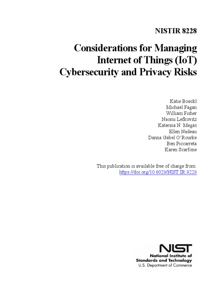 Considerations For Managing Internet of Things (Iot) Cybersecurity and ...