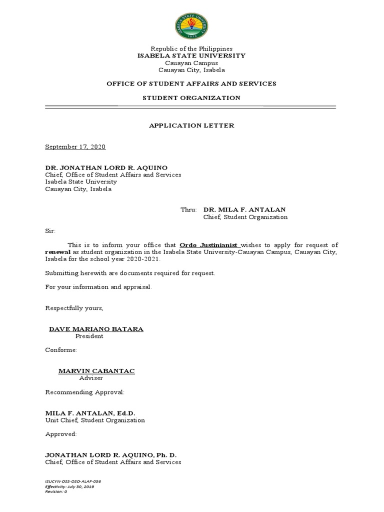 Application Letter | PDF