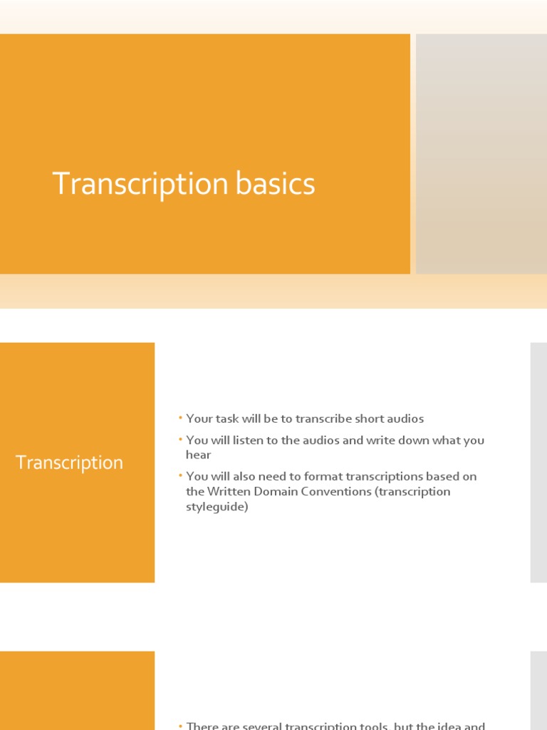 Transcription Basics | PDF | Verb | Sentence (Linguistics)