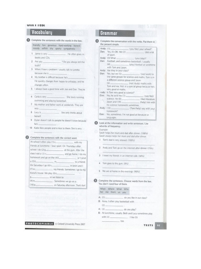 Top Score I - Tests and Vocabulary Extensions | PDF