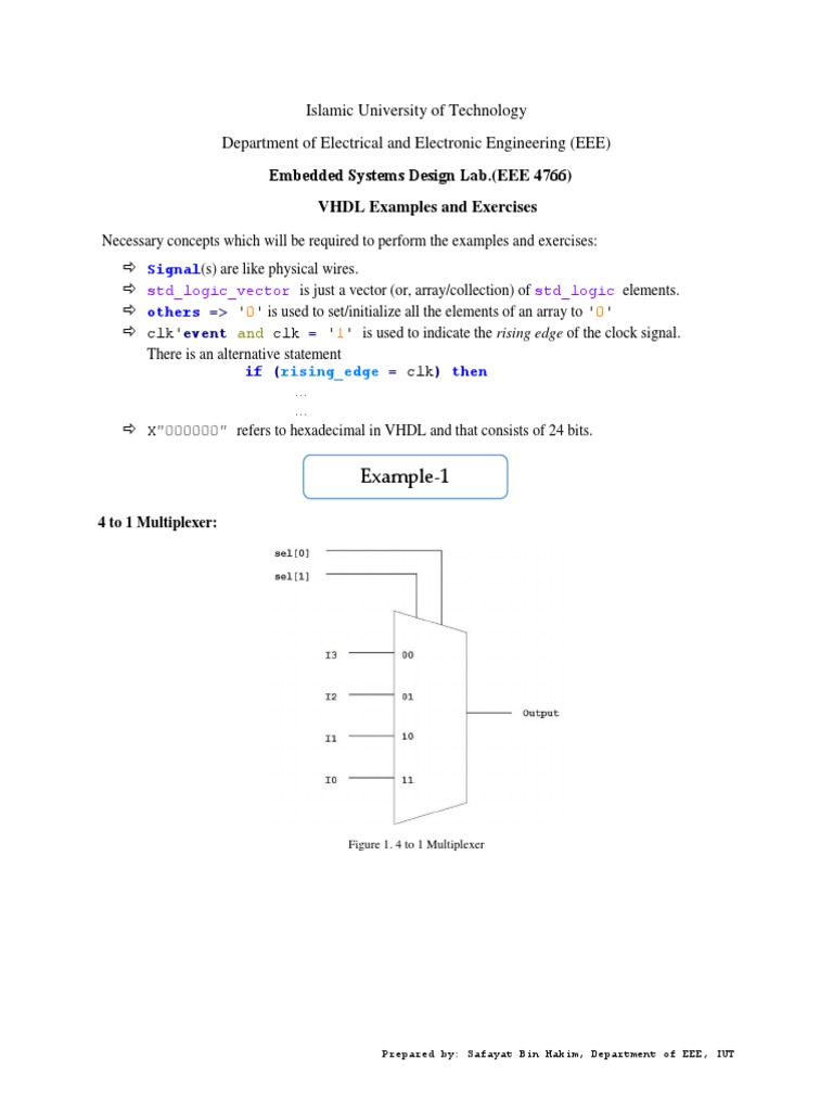 Implementing Basic Digital Logic Circuits in VHDL: Examples of a 4-to-1 Multiplexer, D Flip-Flop ...