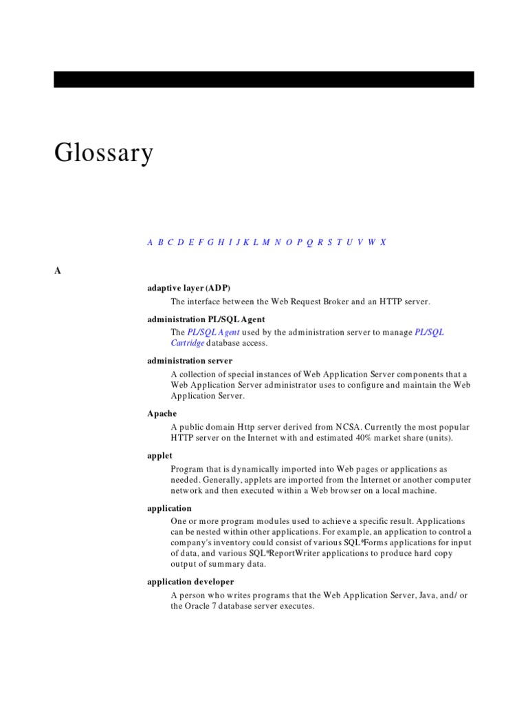 Gloss PDF | PDF | Java (Programming Language) | Web Server