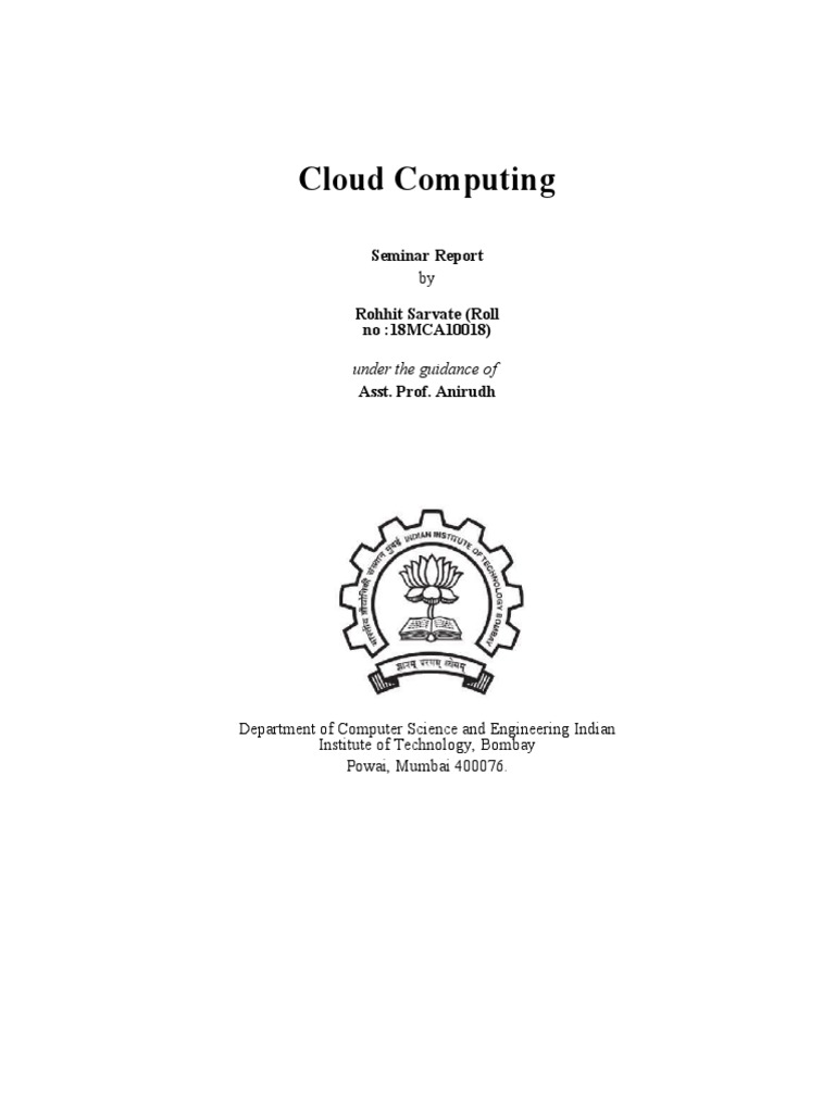 Cloud Computing: Seminar Report | PDF | Cloud Computing | Software As A Service