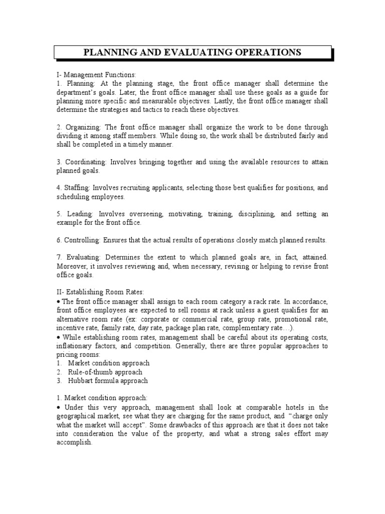 Planing & Evaluation Unit 1 | PDF