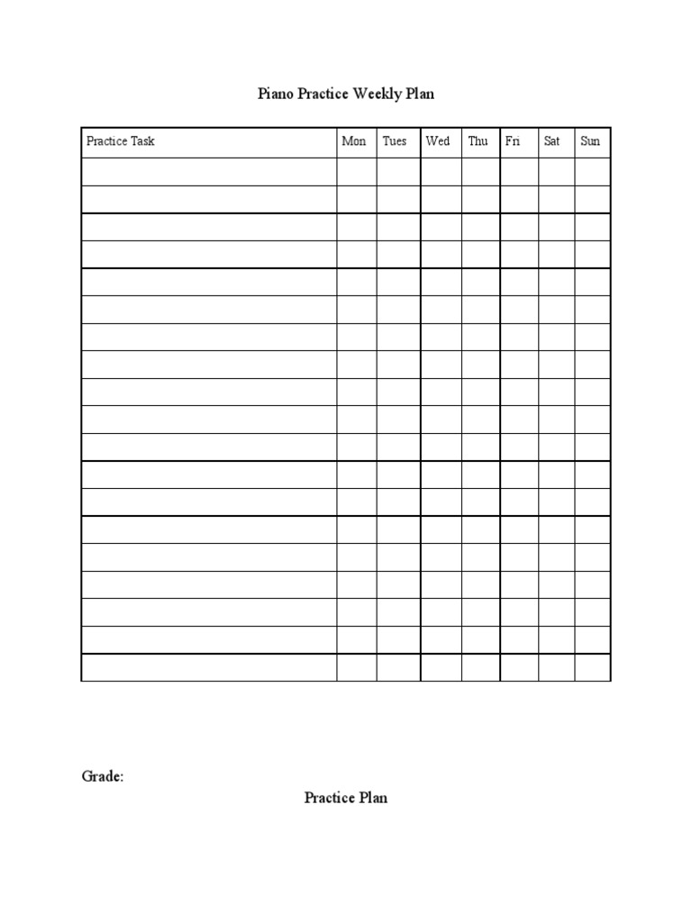 Piano Practice Plan | PDF