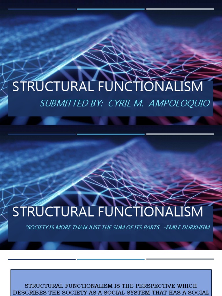 Submitted By: Cyril M. Ampoloquio: Structural Functionalism | PDF | Id | Psychoanalysis