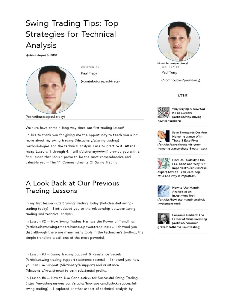 Swing Trading - Top Strategies For Technical Analysis ...