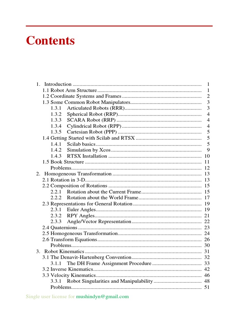 Contents PDF | PDF | Control Theory | Kinematics