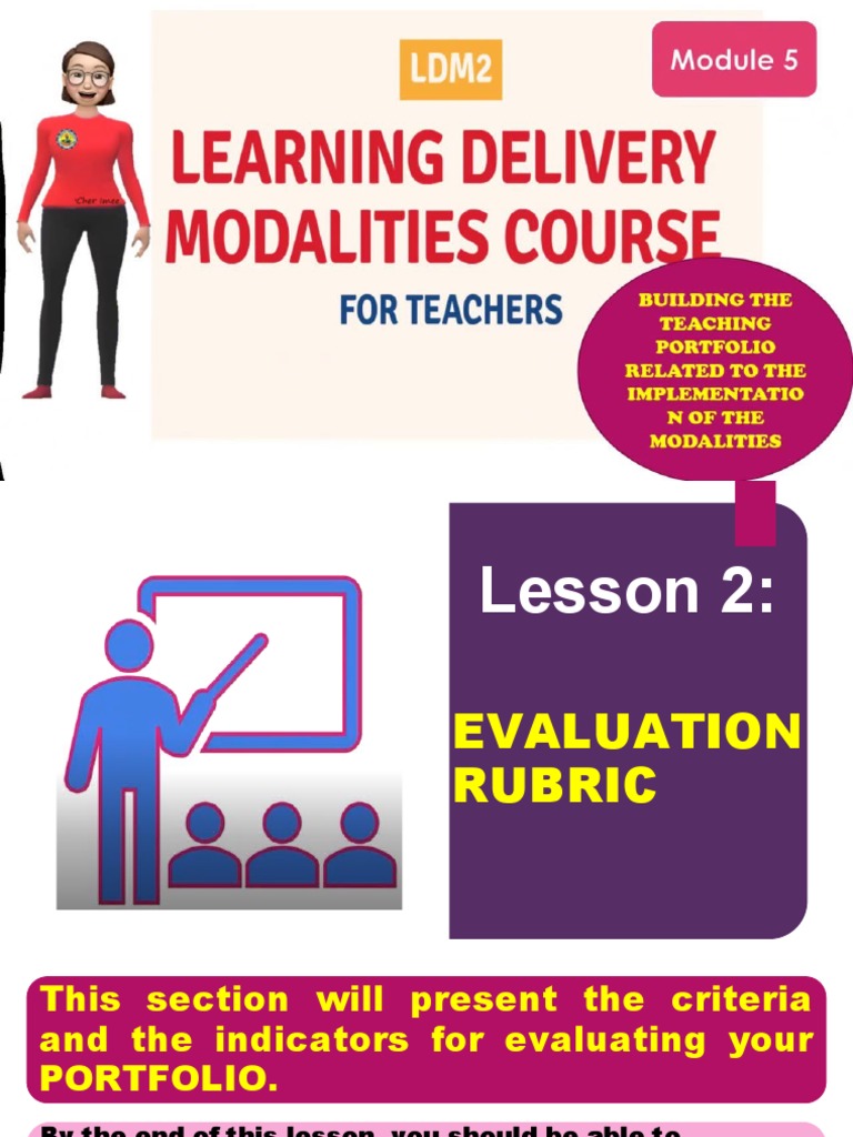 LDM 2 For Teachers - Module 5 Lesson 2 | PDF | Rubric (Academic ...