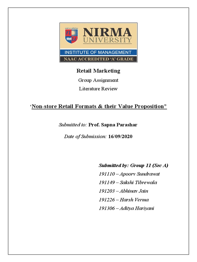 Group 11 - Sec A - Literature Review | PDF | Online Shopping | Retail