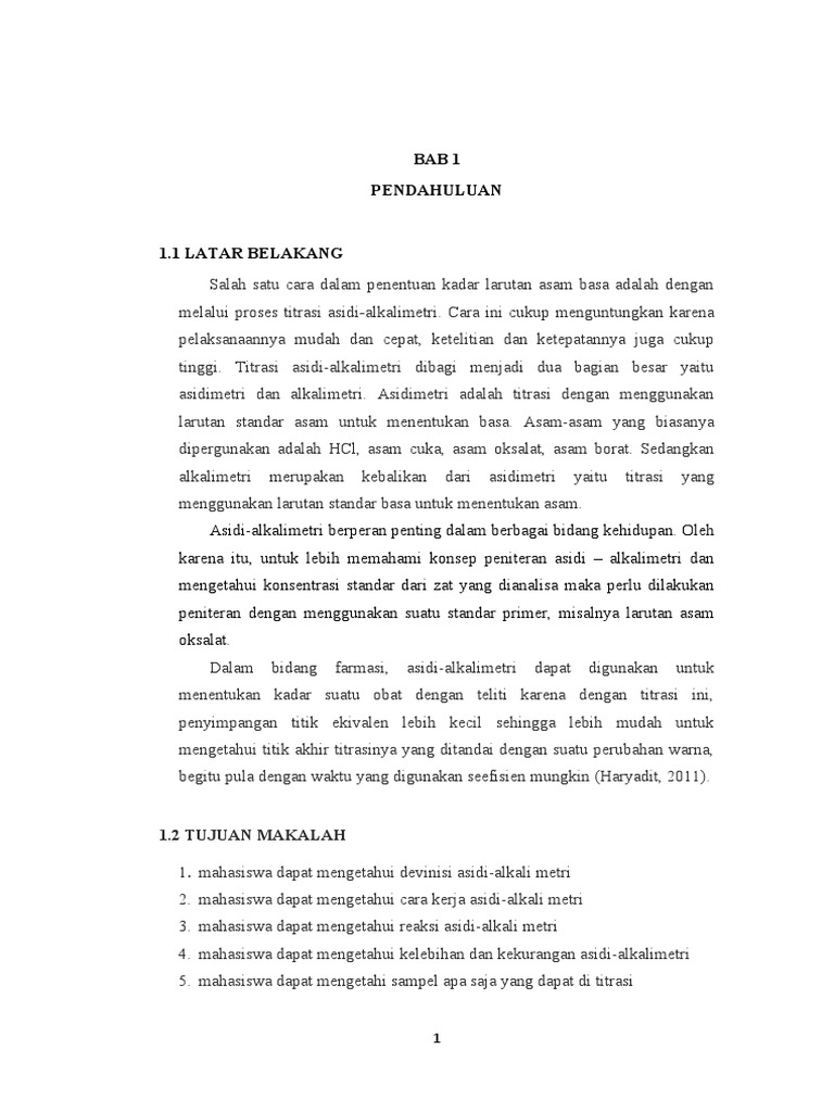 Panduan Titrasi Asidi-Alkalimetri | PDF