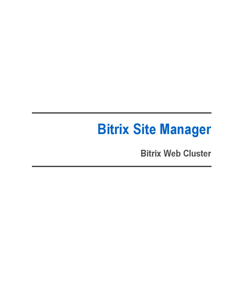 Bitrix Site Manager Web Cluster Guide | PDF | Computer Cluster | Load Balancing (Computing)