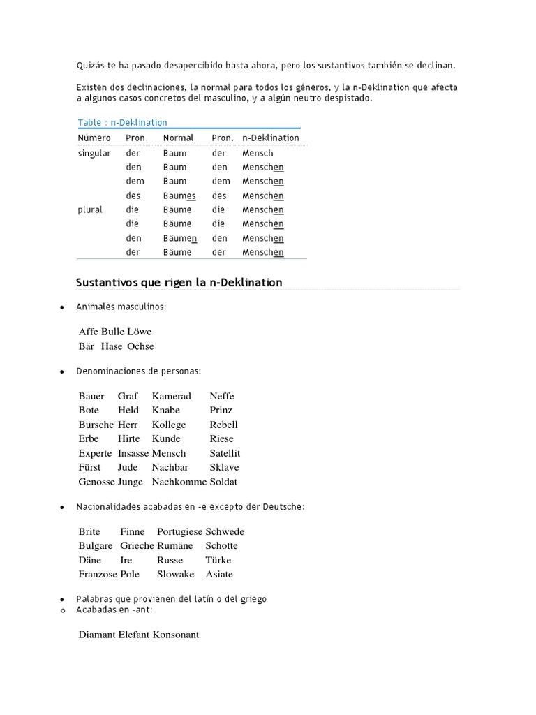 N Deklination | PDF