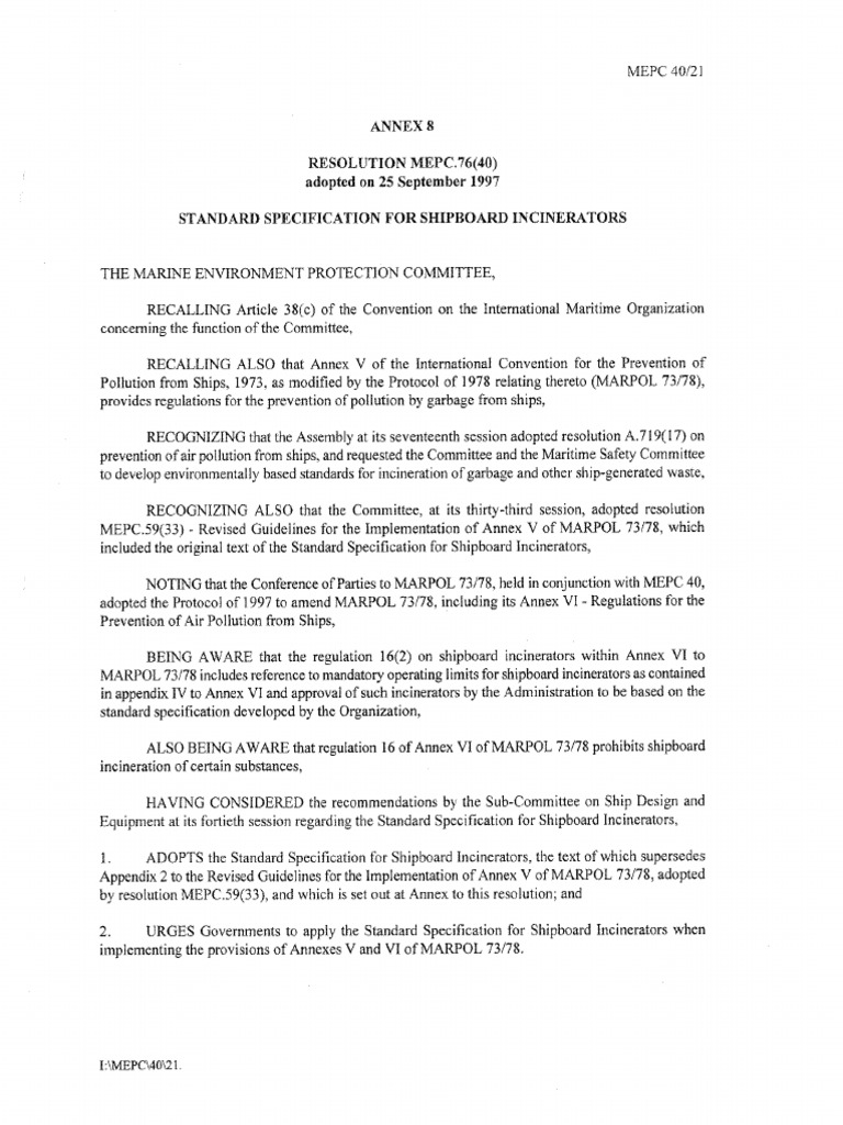 MEPC Resolution 7640 | PDF