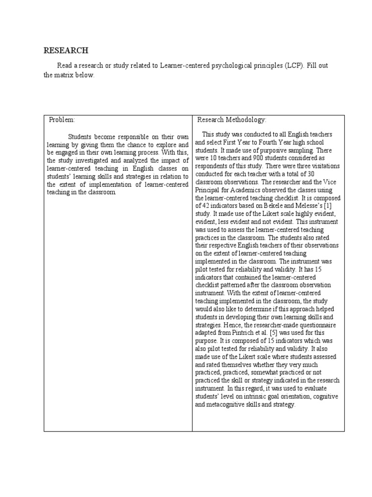 Research: The Matrix Below | PDF | Cognitive Science | Behavioural Sciences