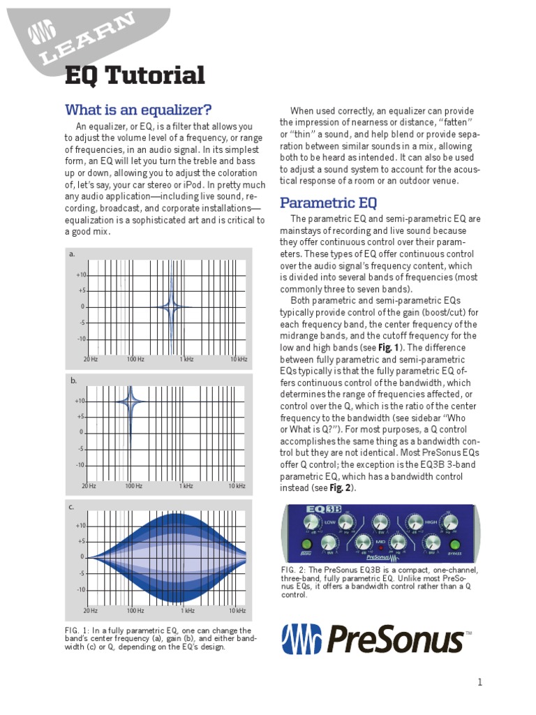 Eq Tutorial | PDF | Equalization (Audio) | Bandwidth (Signal Processing)