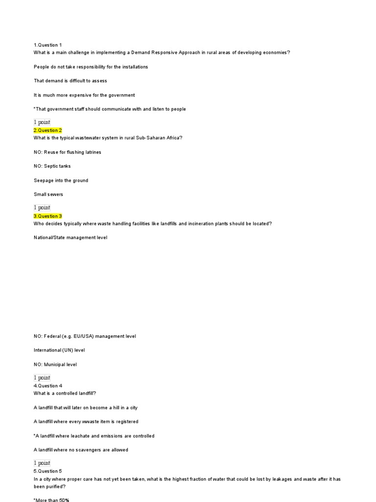 Week 3 Quiz | PDF | Pollution | Water Pollution