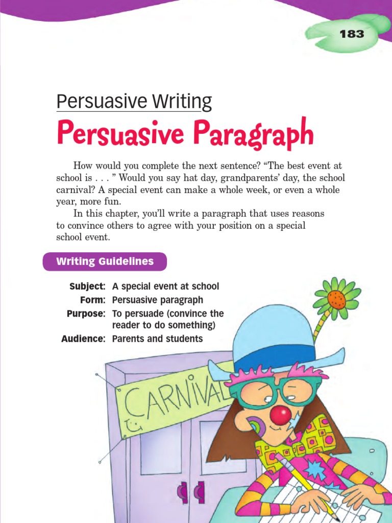Writing Persuasive Paragraphs | PDF | Mural | Essays