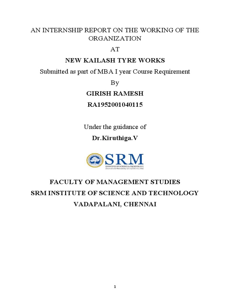 An Internship Report On Organization Study | PDF | Marketing | Employment