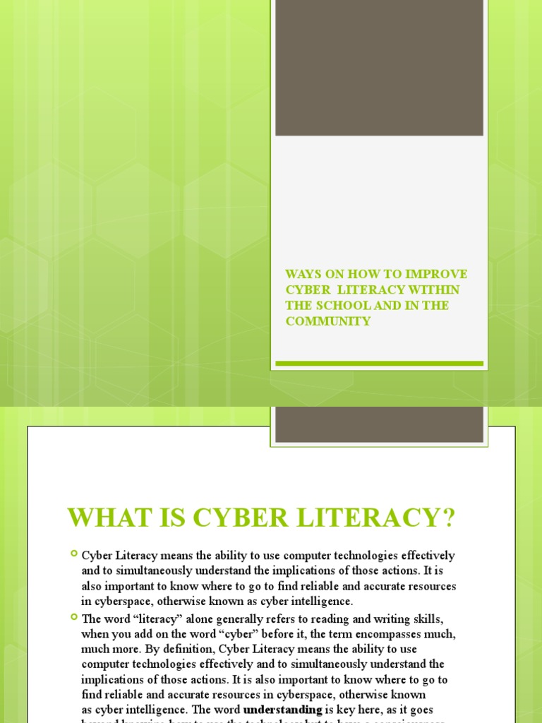 Ways On How To Improve Cyber Literacy Within The School and in The ...