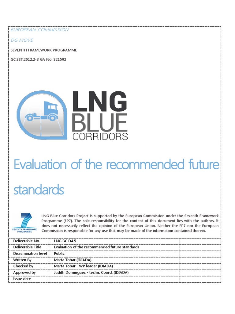 LNG - BC - D4.5 - Evaluation of The Recommended Future Standards | PDF ...