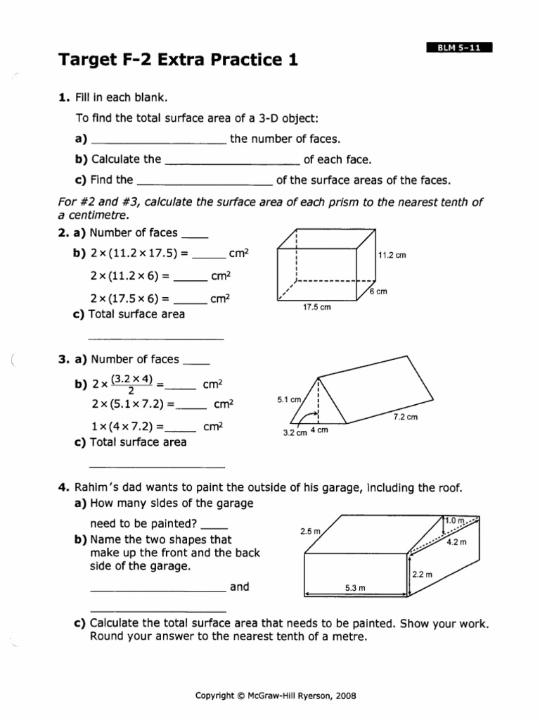 Target F-2 Extra Practice 1 | PDF | Area | Triangle