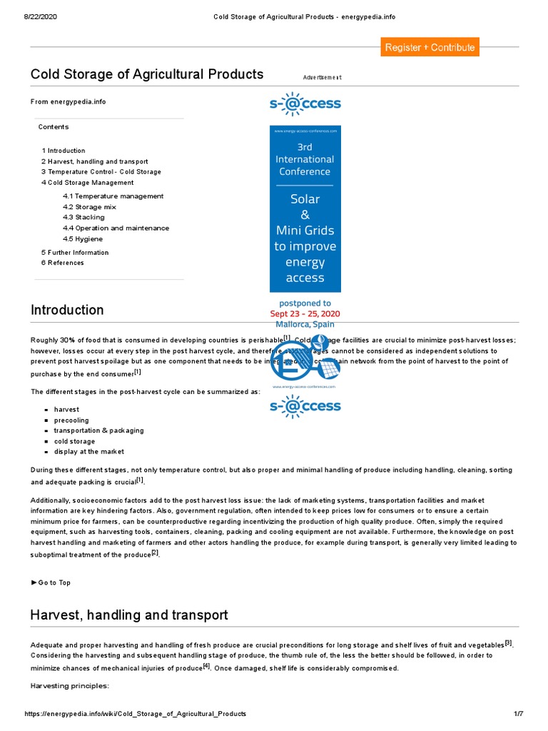 Cold Storage of Agricultural Products PDF | PDF | Shelf Life ...