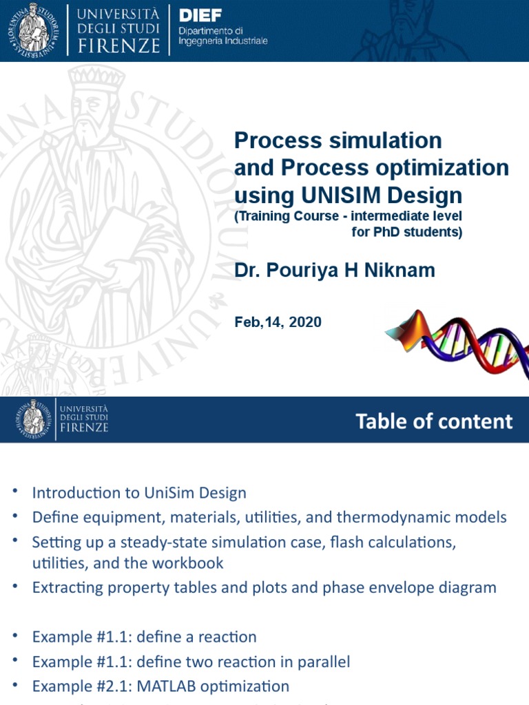 Process Simulation and Process Optimization Using UNISIM Design | PDF | Mathematical ...
