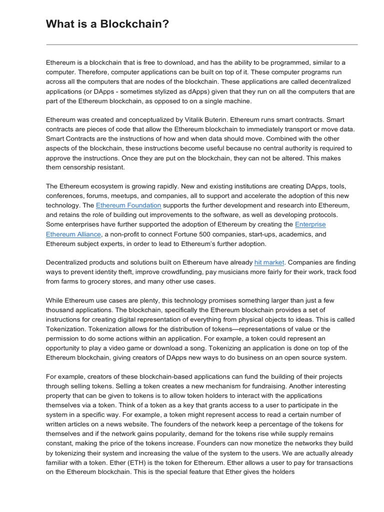 What Is Blockchain PDF | PDF | Digital Technology | Communication