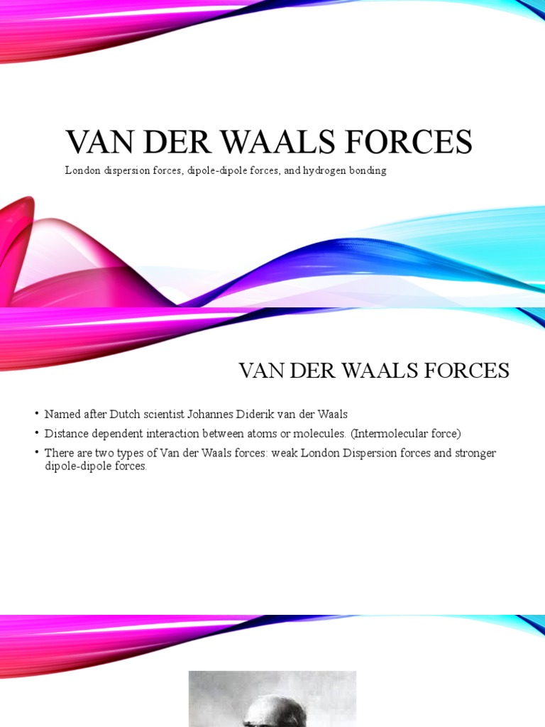 Van Der Waals Forces: London Dispersion Forces, Dipole-Dipole Forces ...