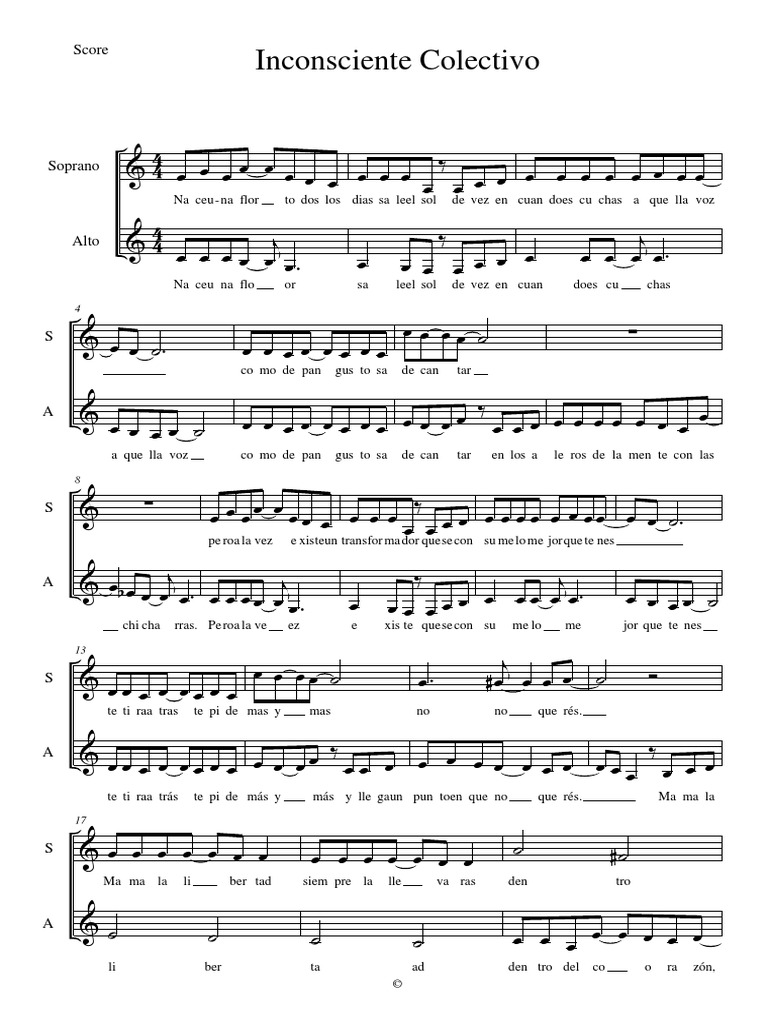 Inconsciente Colectivo PARTITURA PDF | PDF