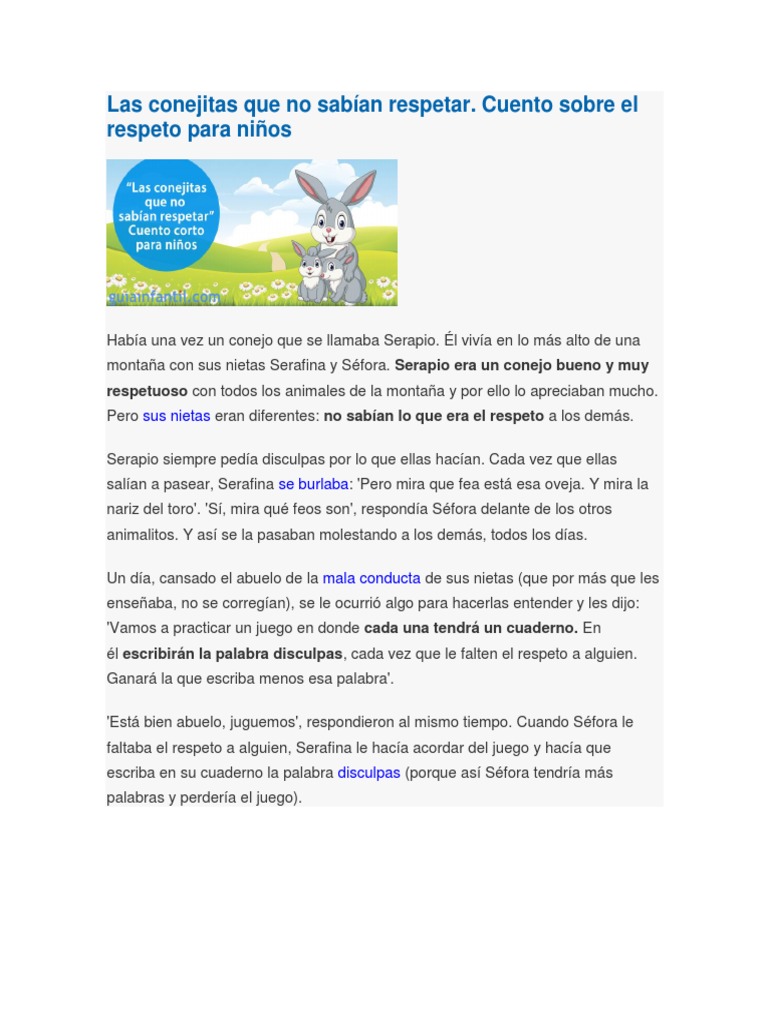 Las Conejitas Que No Sabian Respetar Pdf
