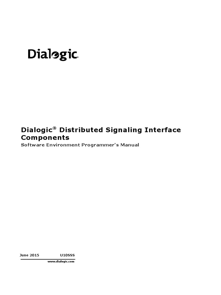 Dialogic Distributed Signaling Interface Components | PDF | Operating System | Microsoft Windows