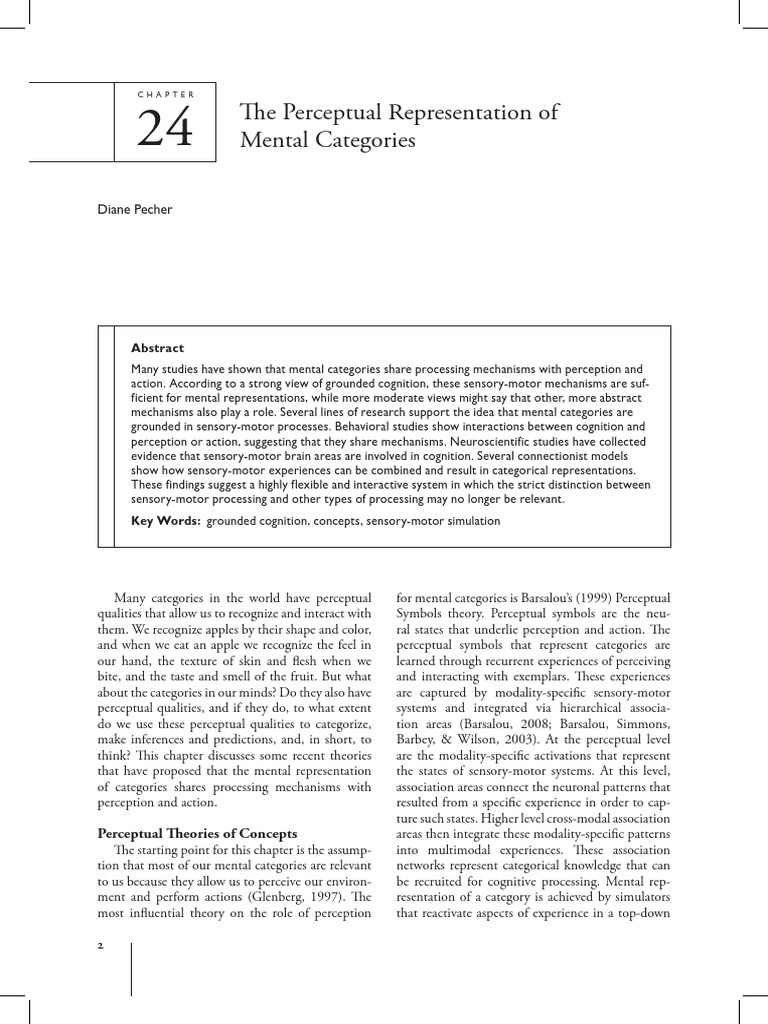 TH e Perceptual Representation of Mental Categories | PDF | Priming ...