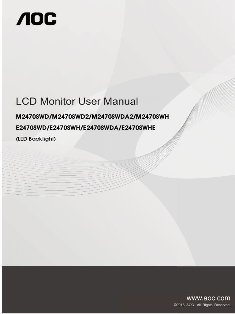 AOC English | PDF | Computer Monitor | Thin Film Transistor Liquid ...