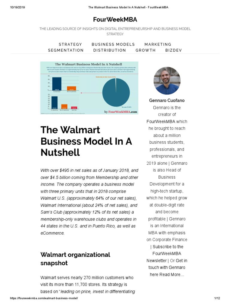 The Walmart Business Model | PDF | Walmart | Business Model