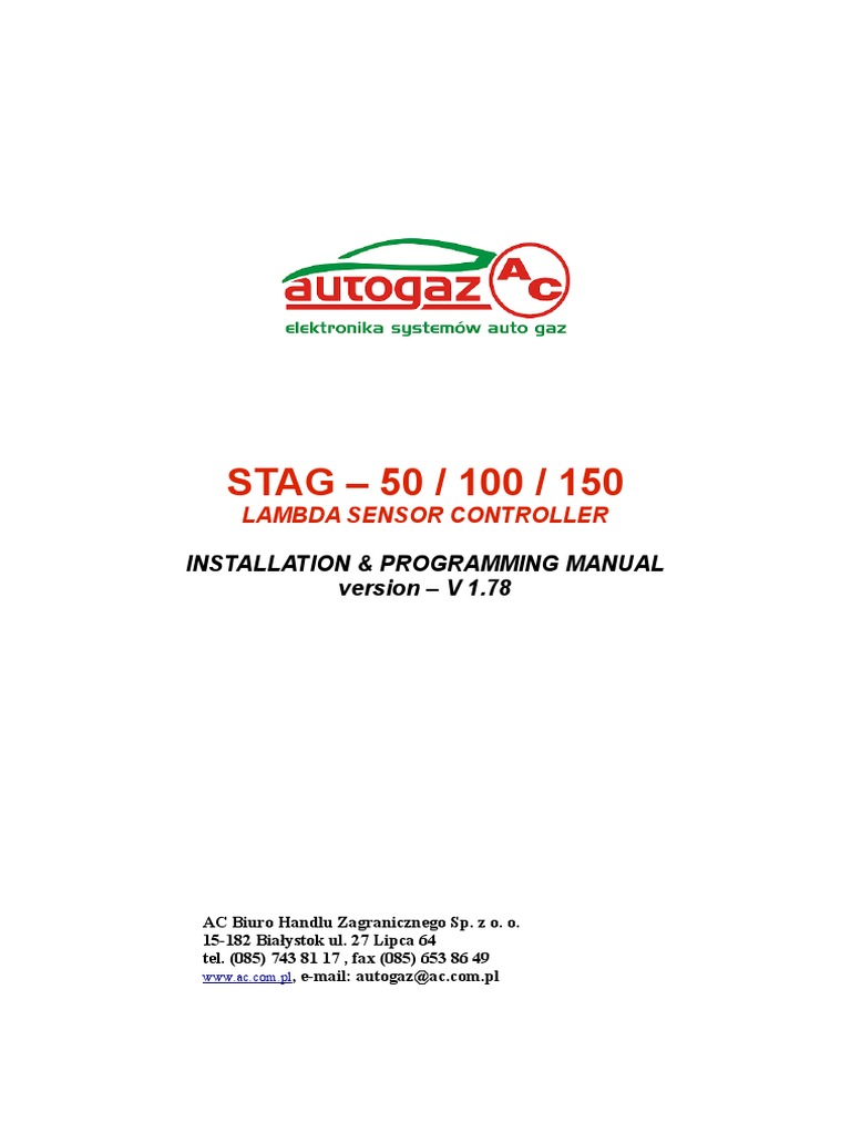 STAG Lambda Sensor Controller Guide | PDF | Throttle | Ignition System