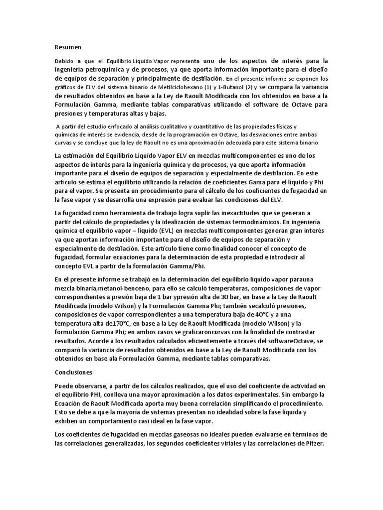 Resumen de Termo | PDF | Destilación | Química
