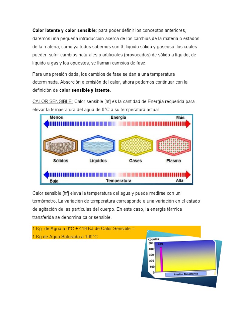 Calor sensible y calor latente: definiciones y diferencias | PDF