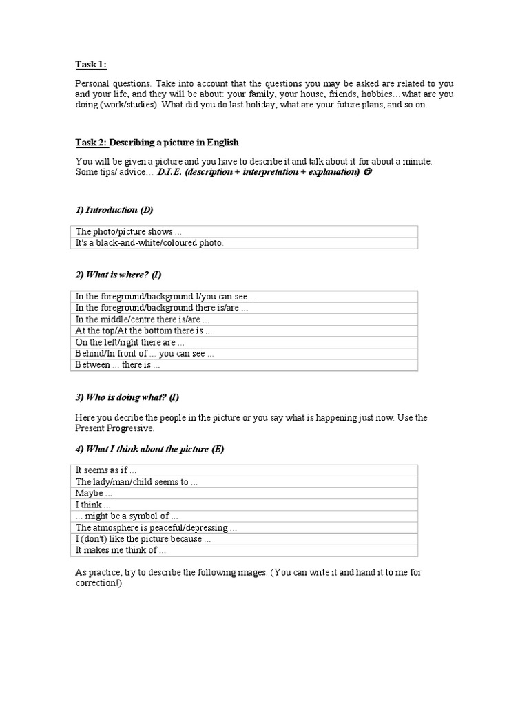 Practice For Oral Exam | PDF