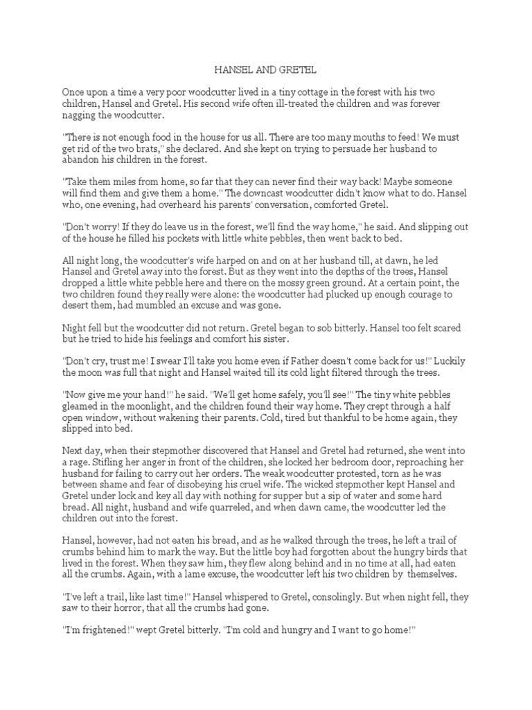 Hansel and Gretel | Download Free PDF | Hansel And Gretel | Hansel And ...