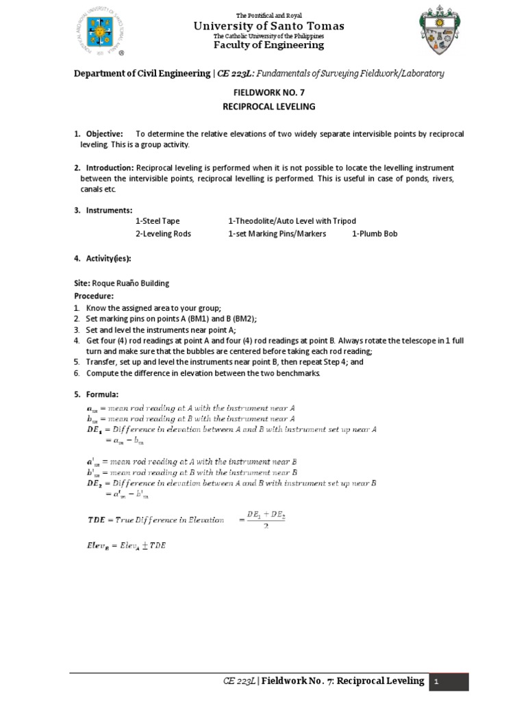 FW7 Reciprocal Leveling | PDF | Science & Mathematics