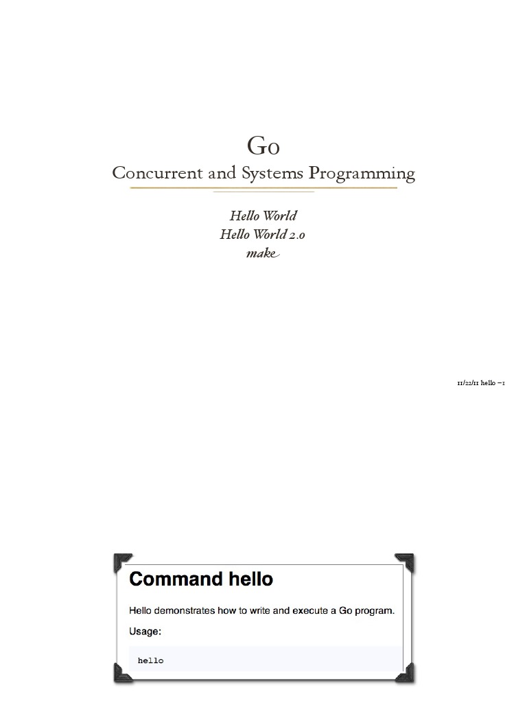 Concurrent and Systems Programming: He!o World He!o World 2.0 Make | PDF | Command Line ...
