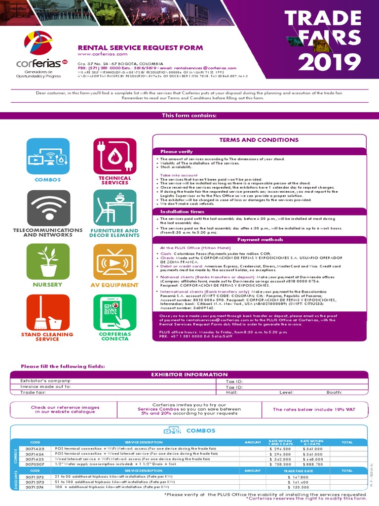 2 Rental Services Request Form - Trade Fairs | PDF | Wi Fi | Computer ...