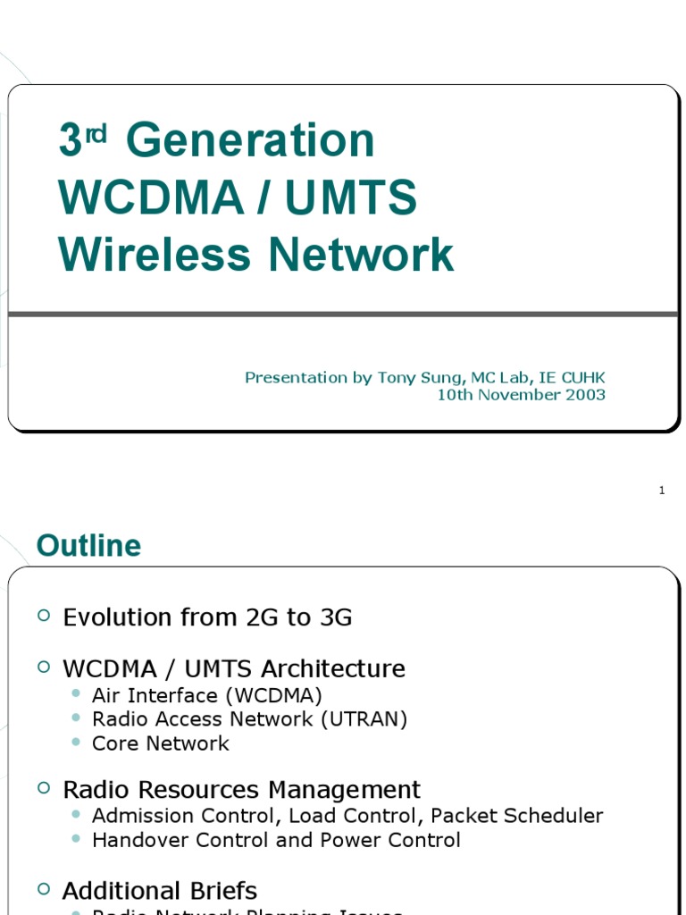 Overview of 3G WCDMA and UMTS Networks | PDF | Ip Multimedia Subsystem ...