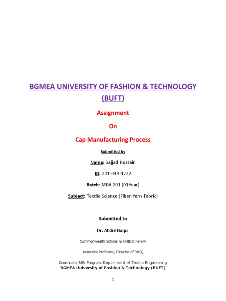 Cap Manufacturing Process Overview | PDF | Surgical Suture | Textiles