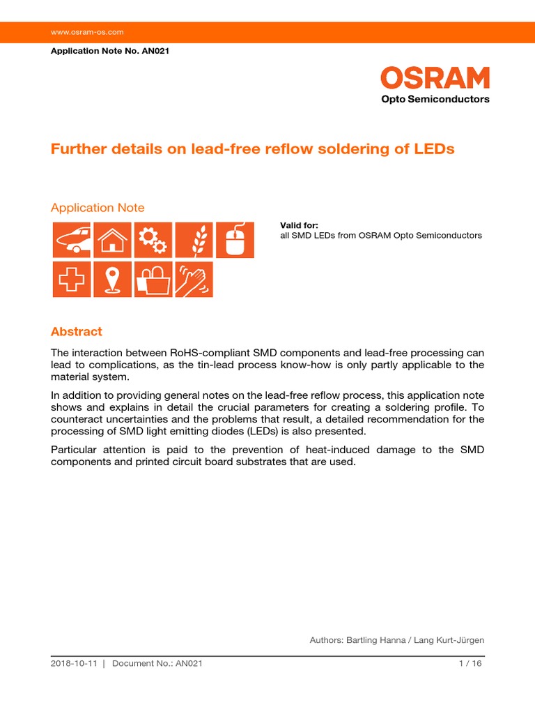 Lead-Free Soldering for SMD LEDs | PDF | Materials | Building Engineering